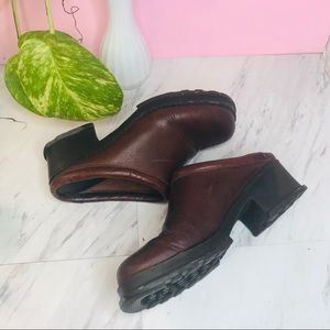 Vintage | Shoes | Vtg Vsco 9s Leather Chunky Converse Mule Clogs | Poshmark